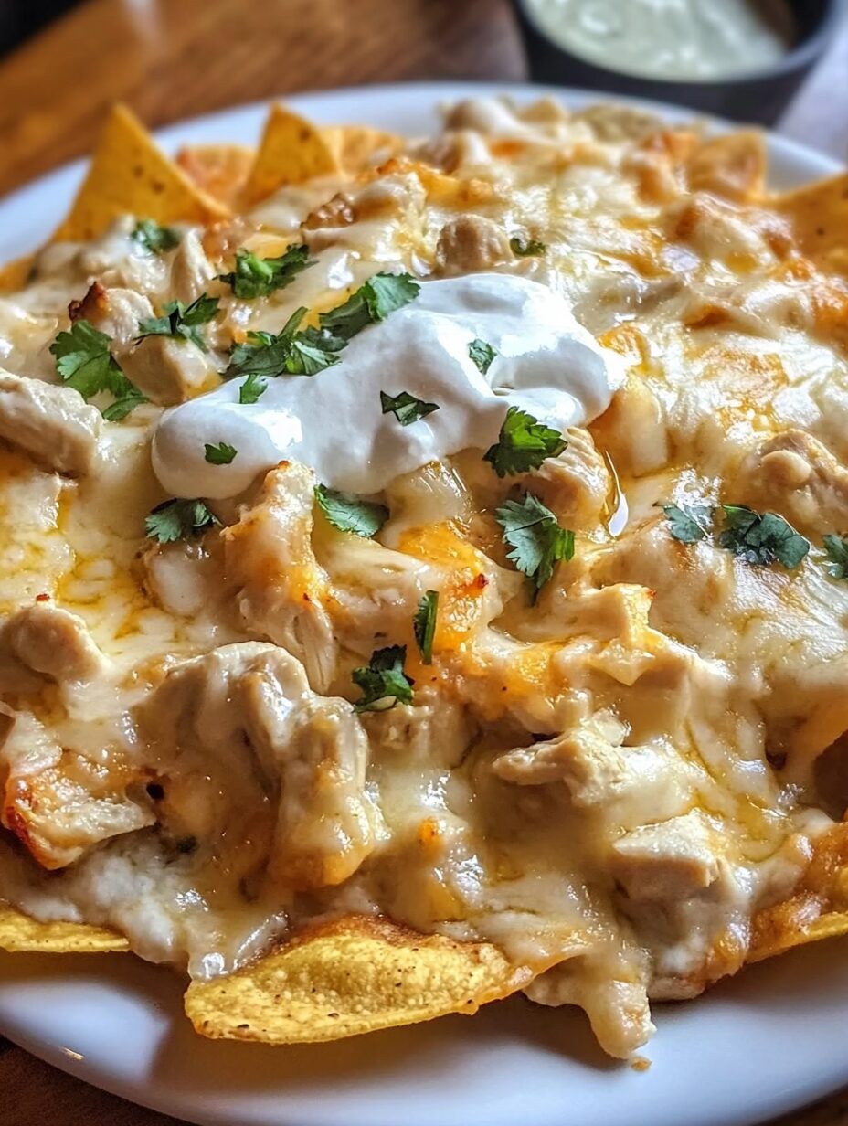 Crockpot Creamy Chicken Nachos - Sophia Recipes