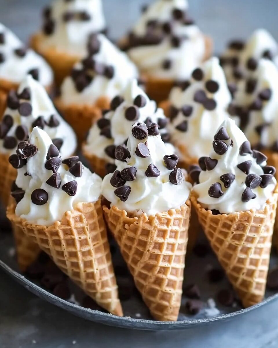 Chocolate Chip Cannoli Cones - Sophia Recipes