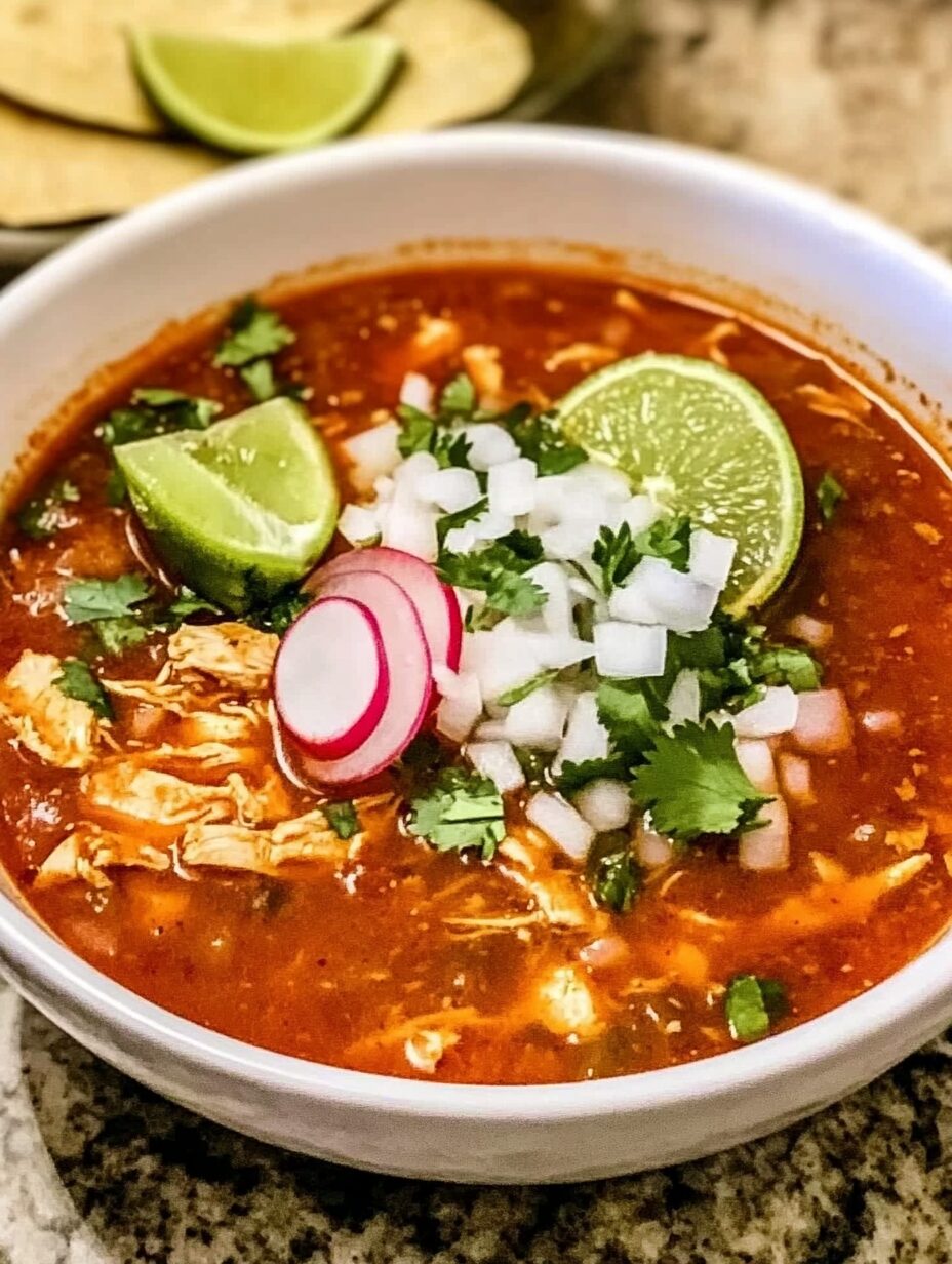 Red Pozole with Chicken - Sophia Recipes