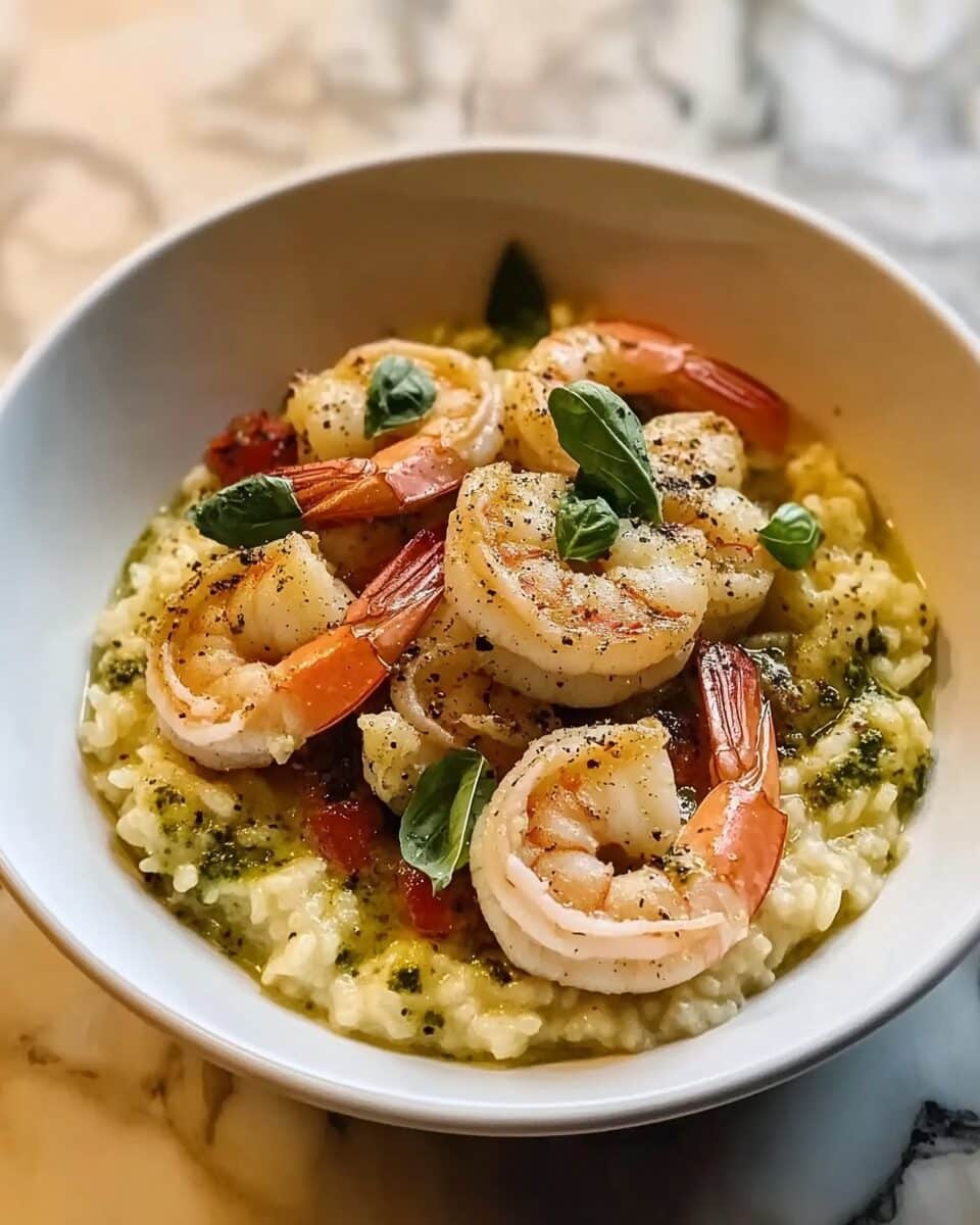 Pesto Shrimp and Parmesan Risotto - Sophia Recipes