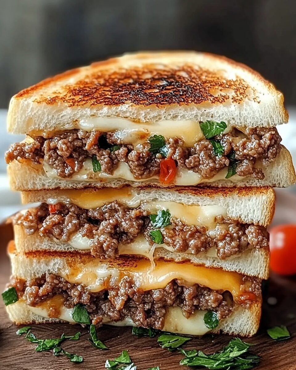 Ground Beef Grilled Cheese Sandwich - Sophia Recipes