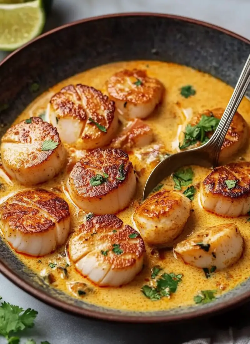 Spicy Coconut Curry Scallops - Sophia Recipes
