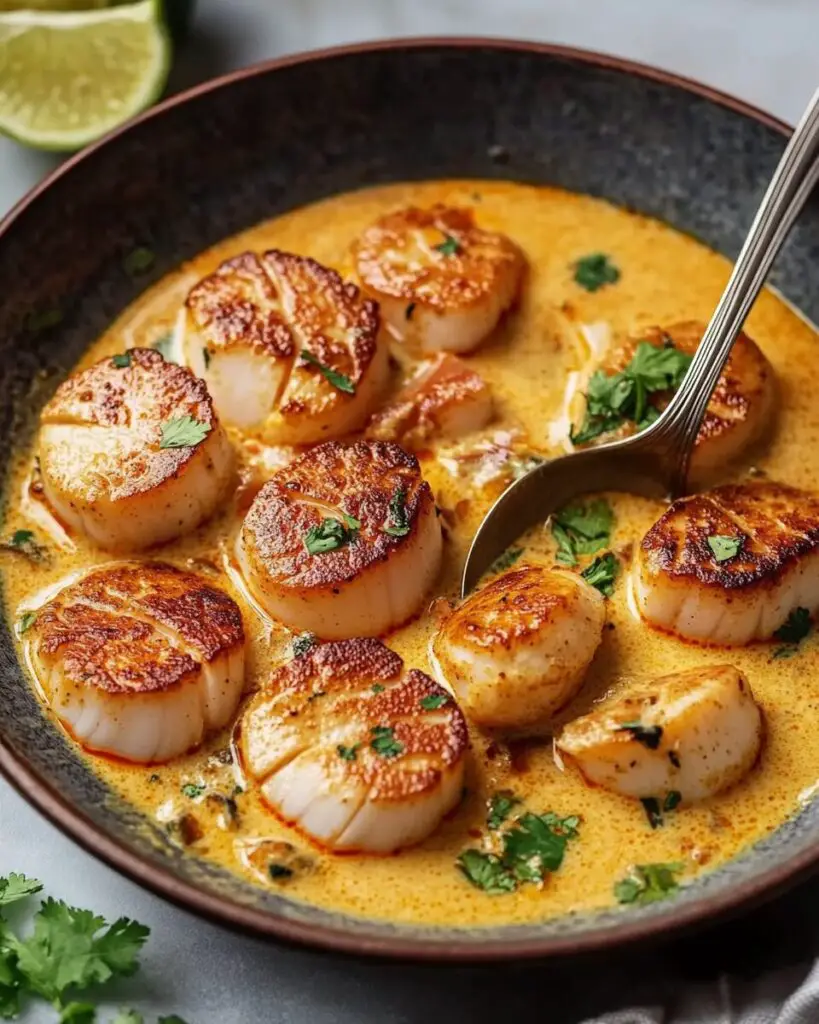 Spicy Coconut Curry Scallops - Sophia Recipes