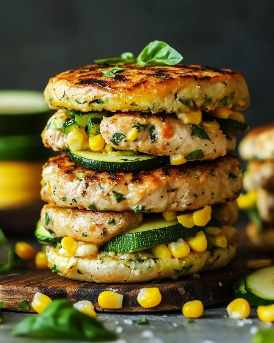 Chicken, Zucchini, and Fresh Corn Burgers - Sophia Recipes