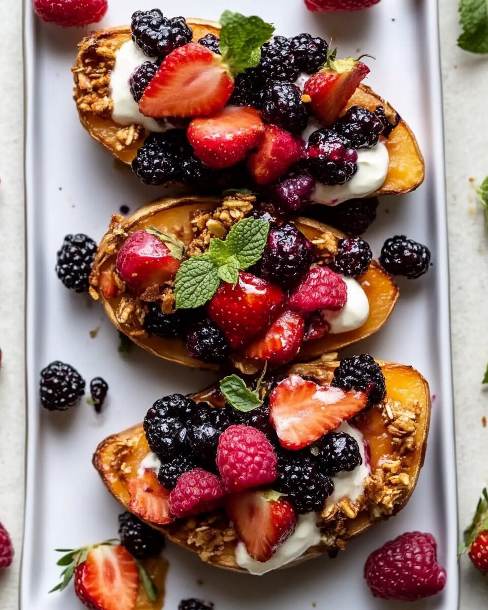 Sweet Potato Berry Breakfast Boats - Sophia Recipes