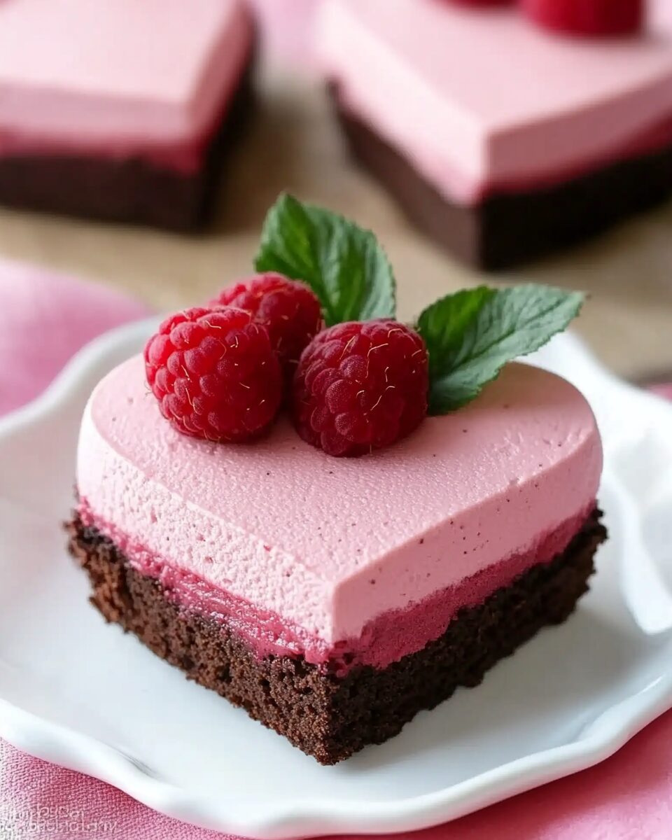 Heart-Shaped Raspberry Mousse with a Brownie Base - Sophia Recipes