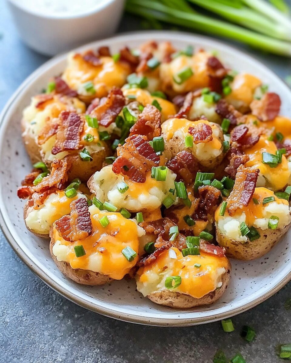 Cheesy Bacon Smashed Potatoes - Sophia Recipes