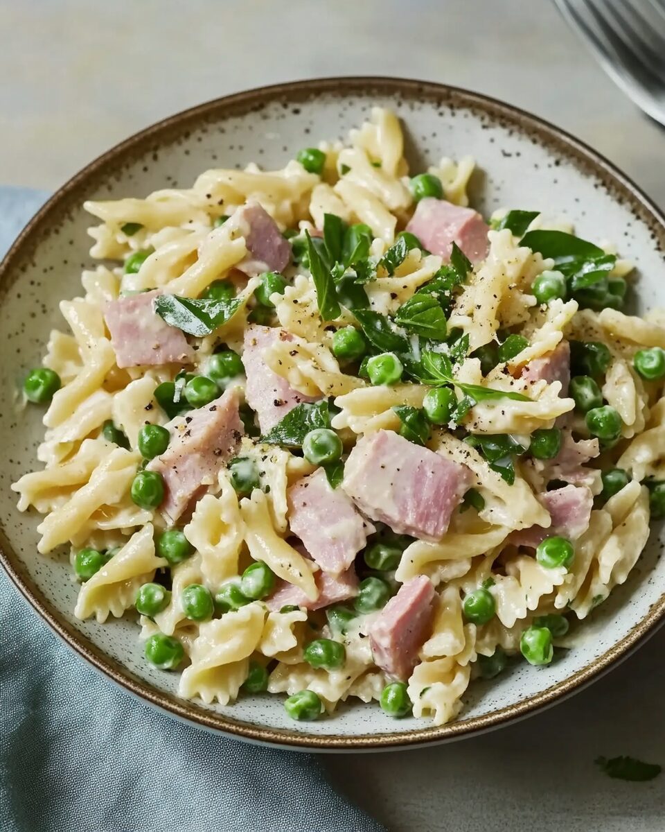 Creamy Herbed Easter Ham and Pea Pasta Salad - Sophia Recipes