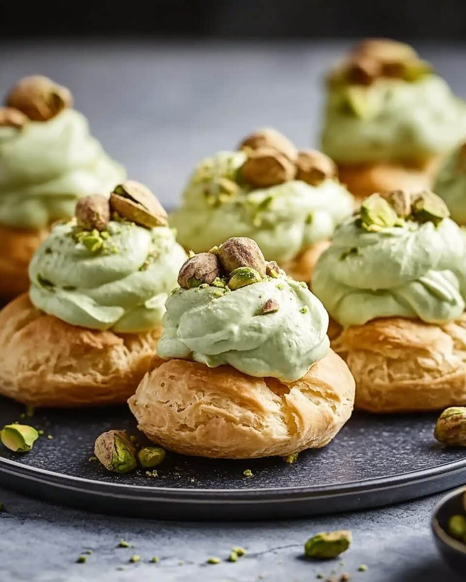 Pistachio Cream Puffs - Sophia Recipes