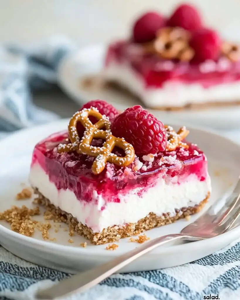 Raspberry Pretzel Jello Salad - Sophia Recipes