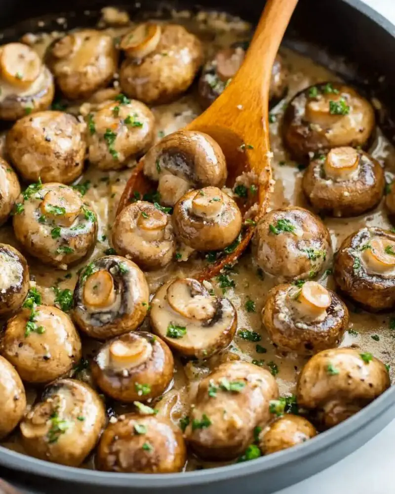Creamy Garlic Parmesan Sautéed Mushrooms - Sophia Recipes