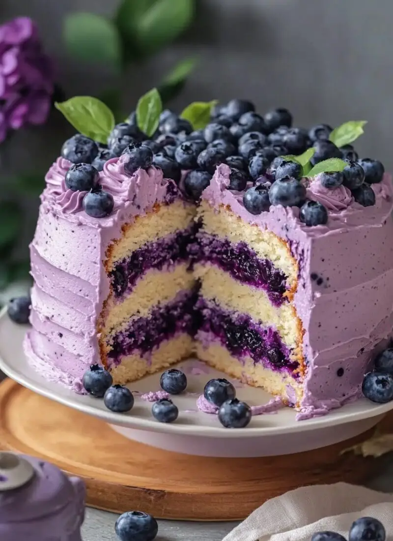 Blueberry Chiffon Cake - Sophia Recipes