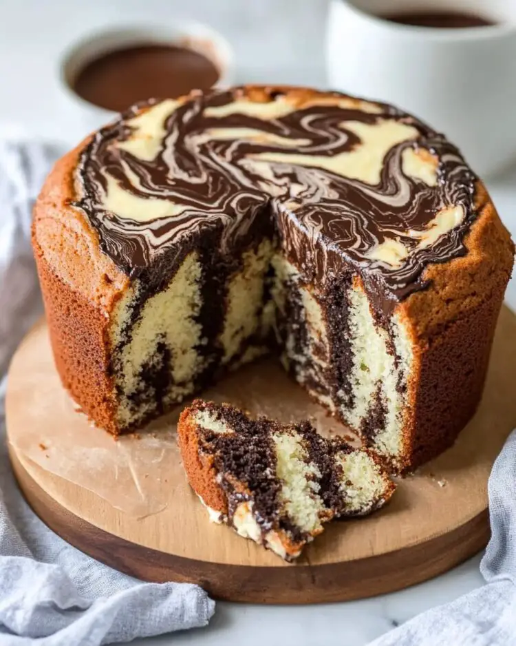 Chocolate Vanilla Marble Cake (Gâteau Marbré) - Sophia Recipes