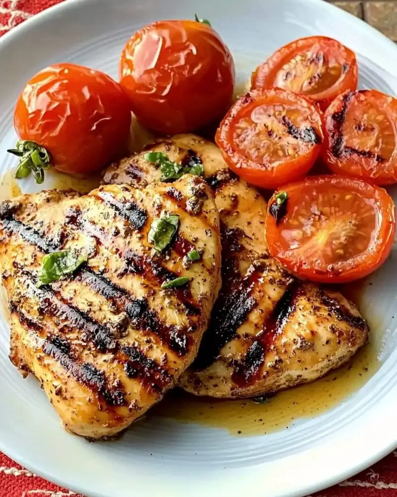 Grilled Basil Chicken and Tomatoes - Sophia Recipes