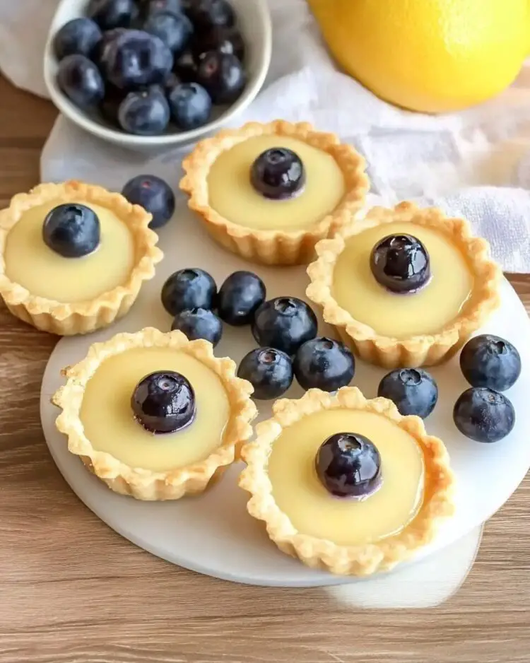 Mini Lemon Blueberry Tarts - Sophia Recipes