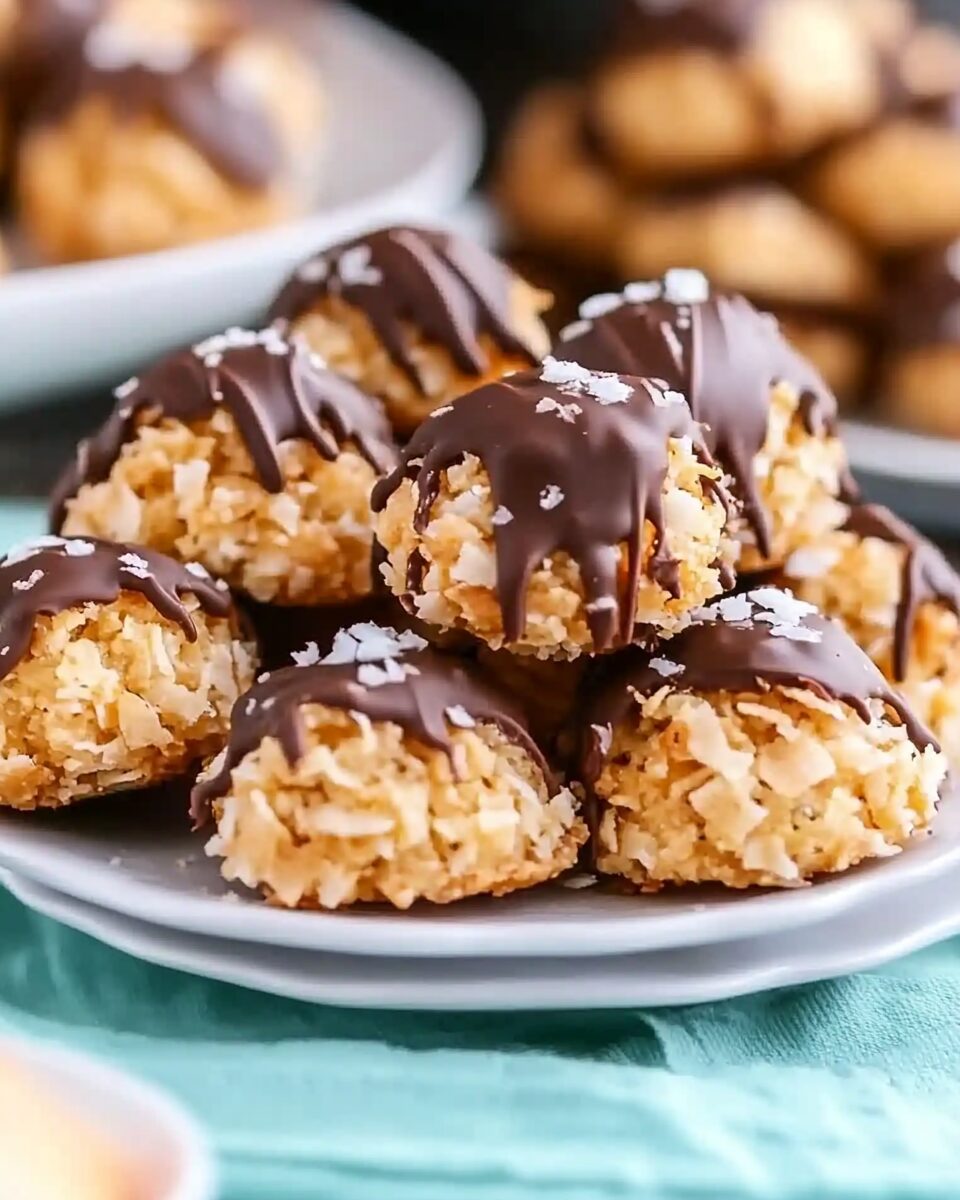 No-Bake Salted Caramel Coconut Macaroons - Sophia Recipes