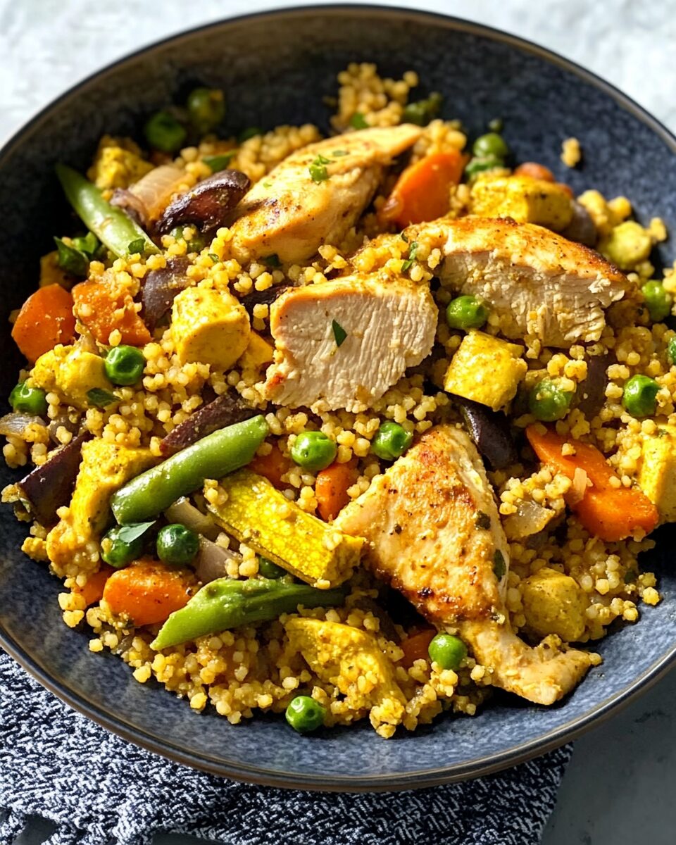 Chicken & Vegetable Curry Couscous - Sophia Recipes
