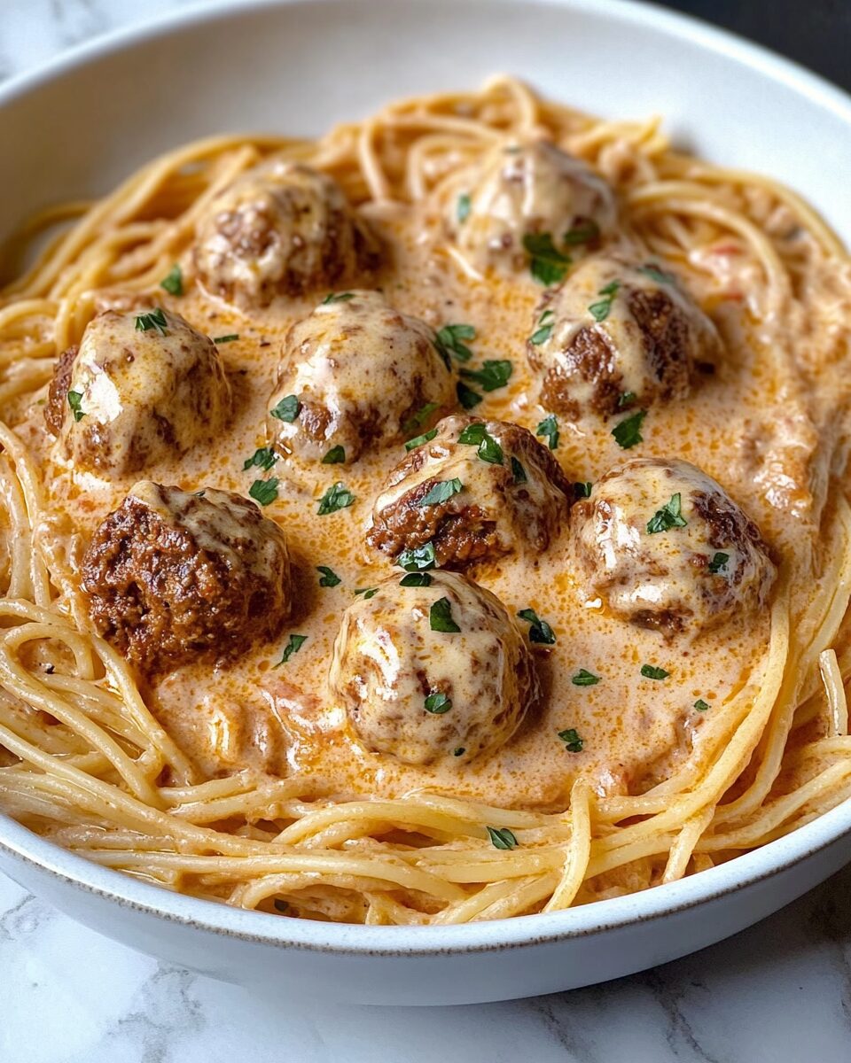 Creamy Spaghetti and Meatballs - Sophia Recipes