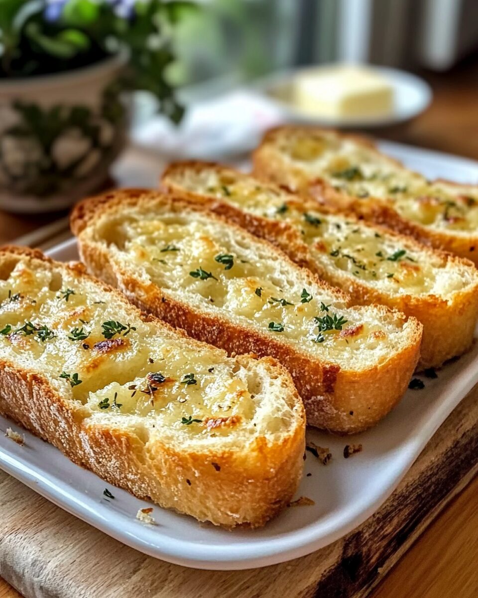 Easy Homemade Garlic Bread with Sliced Bread - Sophia Recipes