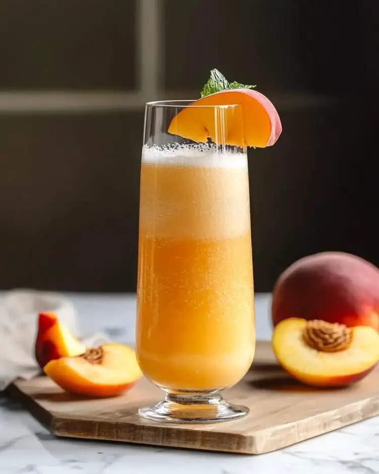 Non-Alcoholic Peach Bellini Mocktail - Sophia Recipes
