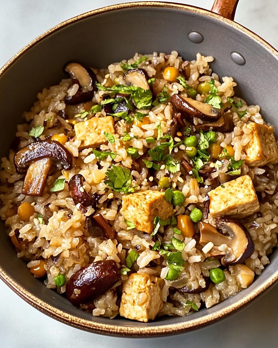 Mushroom and Tofu Sticky Rice - Sophia Recipes