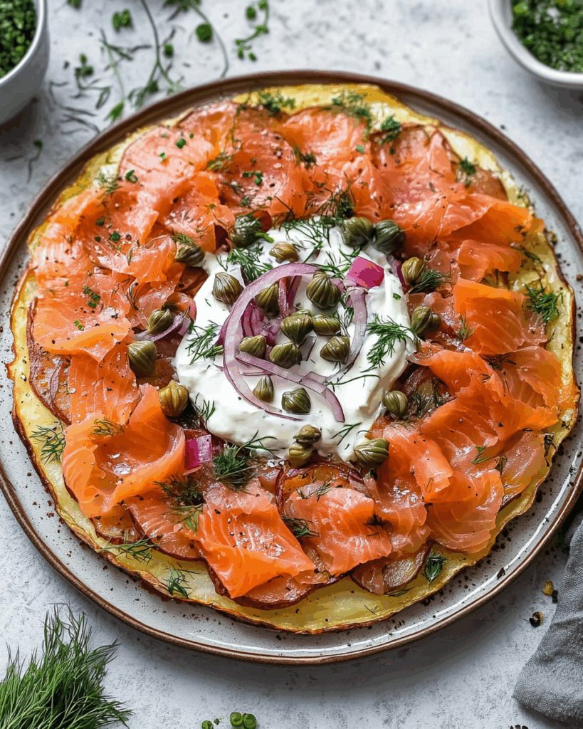 Crispy Potato Galette with Smoked Salmon - Sophia Recipes
