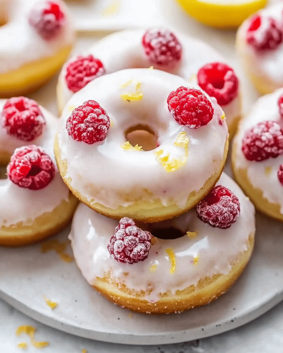 Baked Lemon Raspberry Donuts - Sophia Recipes