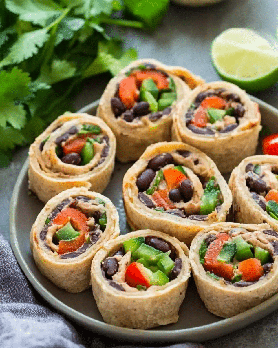 Southwest Black Bean Pinwheels - Sophia Recipes