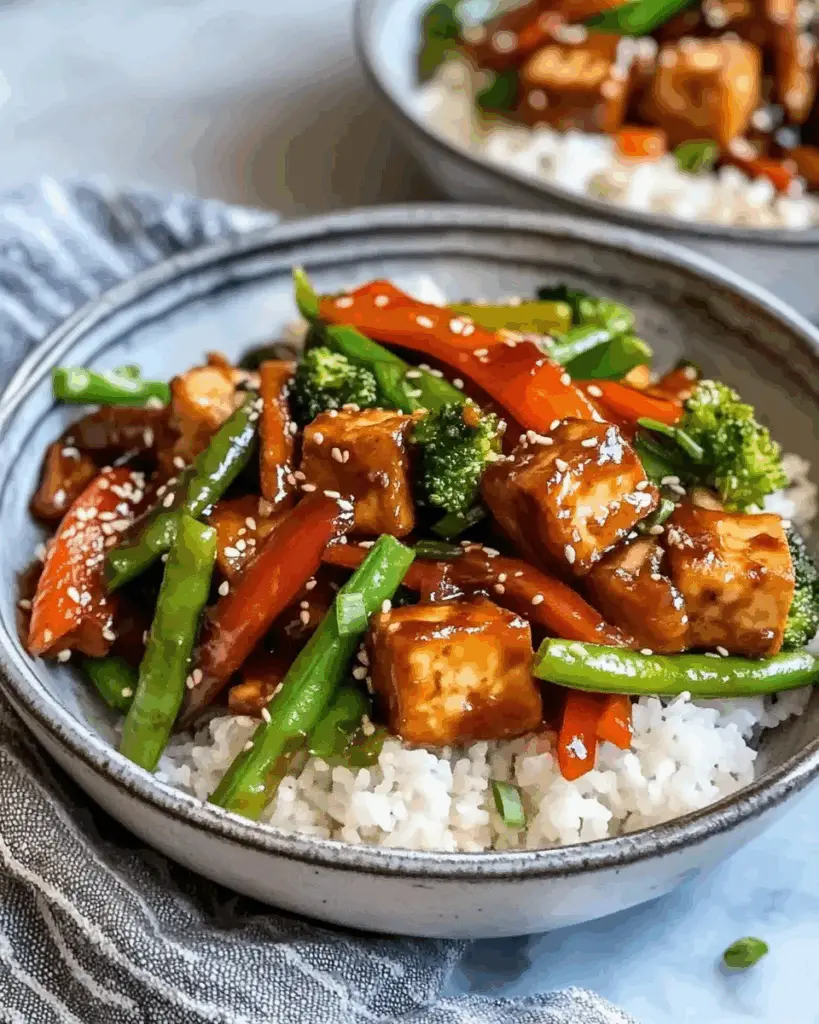 Tofu Stir Fry with Vegetables in a Soy Sesame Sauce - Sophia Recipes