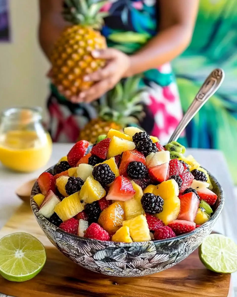 Tropical Fruit Salad with Agave Lime Dressing - Sophia Recipes