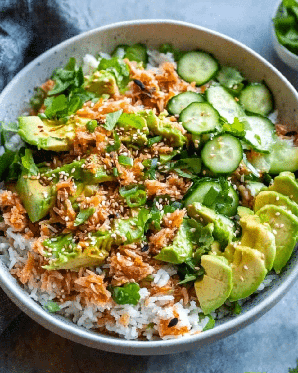 Tuna Avocado Crispy Rice Salad - Sophia Recipes