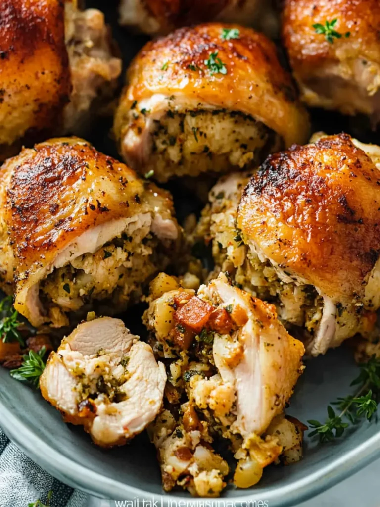 Irresistibly Juicy Stuffed Chicken Thighs Wrapped in Bacon