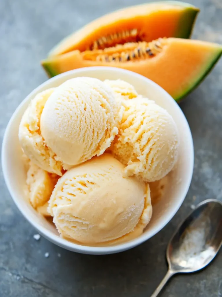 Creamy Cantaloupe Sea Salt Ice Cream Your Summer Bliss - Sophia Recipes
